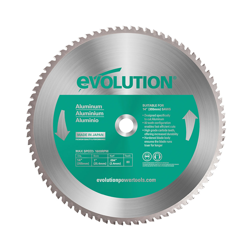 Evolution 14BLADEAL: 14 in. 80T, 1 in. Arbor, Tungsten Carbide Tipped ...